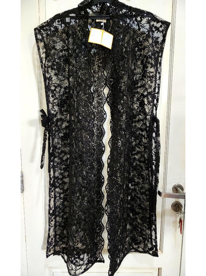 Jual Famouscarf Brokat Vest Black - Famous carf atasan Outer Rompi ...