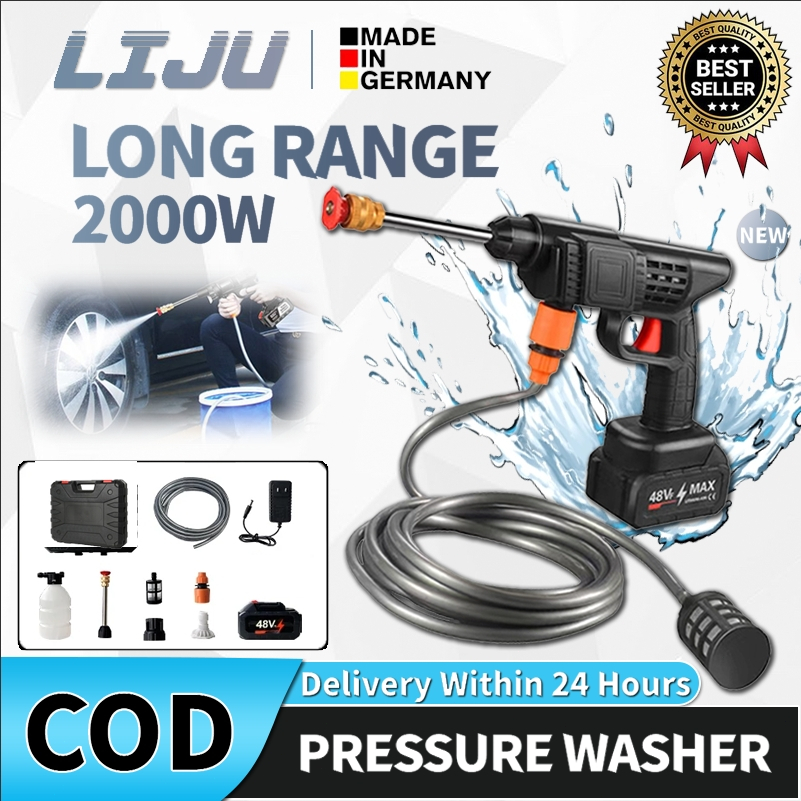 Jual [Buy 1 Take 1] Wireless Car Washer High Pressure Washer Lithium ...