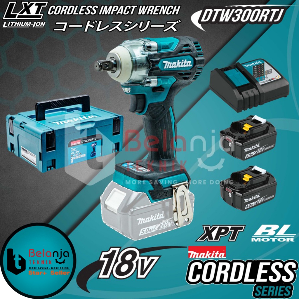 Jual Impact Wrench Cordless Makita DTW300 RTJ Pembuka Baut 18V 1/2" DTW ...