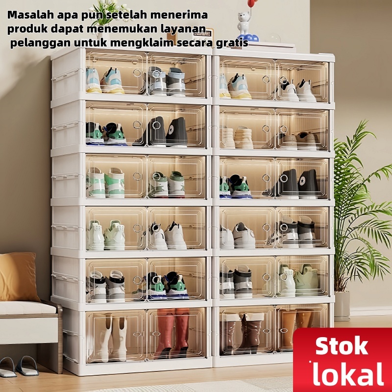 Jual Lemari Sepatu Transparan Anti Debu Kapasitas 6-36 Pasang Shoe ...