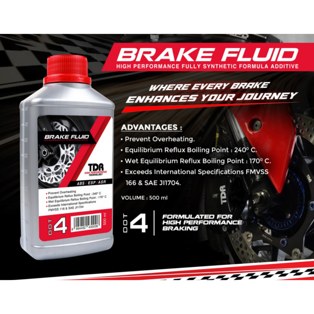 Jual TDR - Brake Fluid Fully Synthetic Minyak Rem 500ml DOT 4 cairan ...
