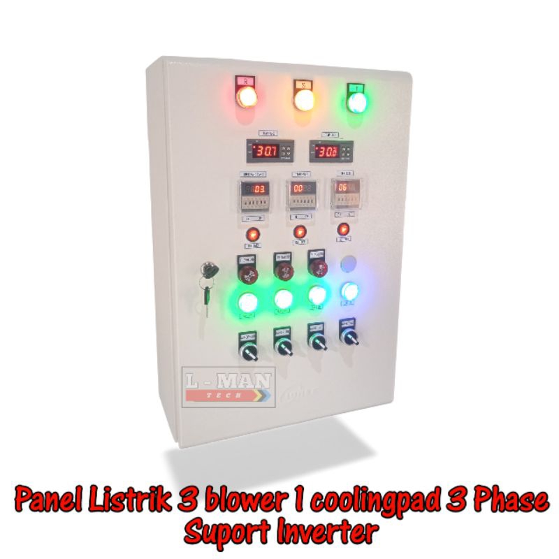 Jual Panel Listrik 3 Blower Support Inverter dan Coolingpad Listrik 3 ...