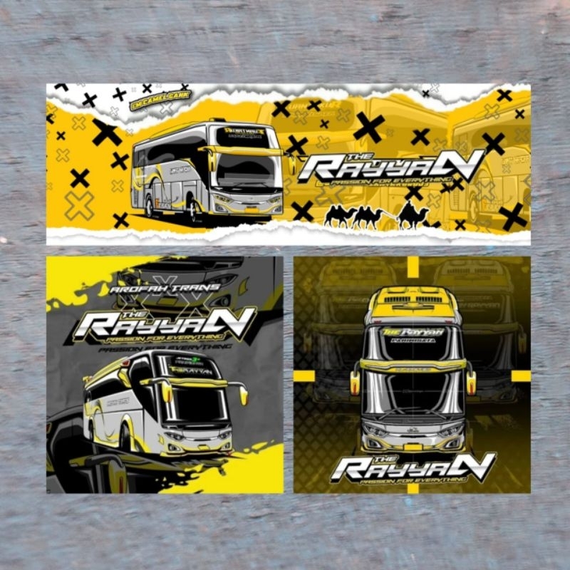 Jual Stiker bus THE RAYYAN isi 3 stiker Bis Bus Arofah trans The Rayyan ...