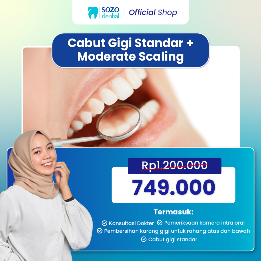 Jual Paket Cabut Gigi Standard dan Moderate Scaling + Konsultasi Dokter Gigi + Pemeriksaan ...