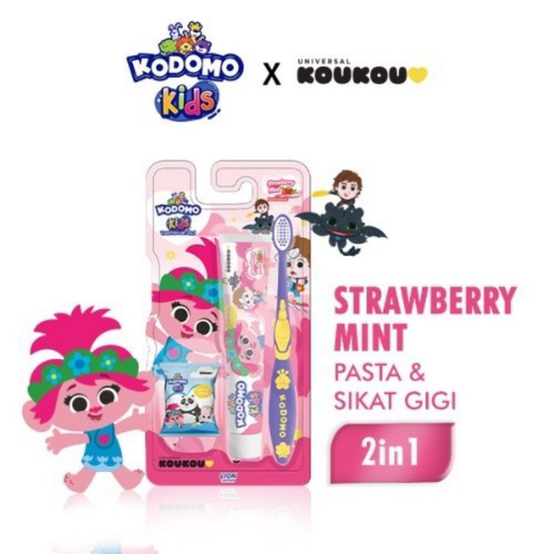 Jual KODOMO KIDS 2 IN 1 Toothbrush & Toothpaste | Shopee Indonesia