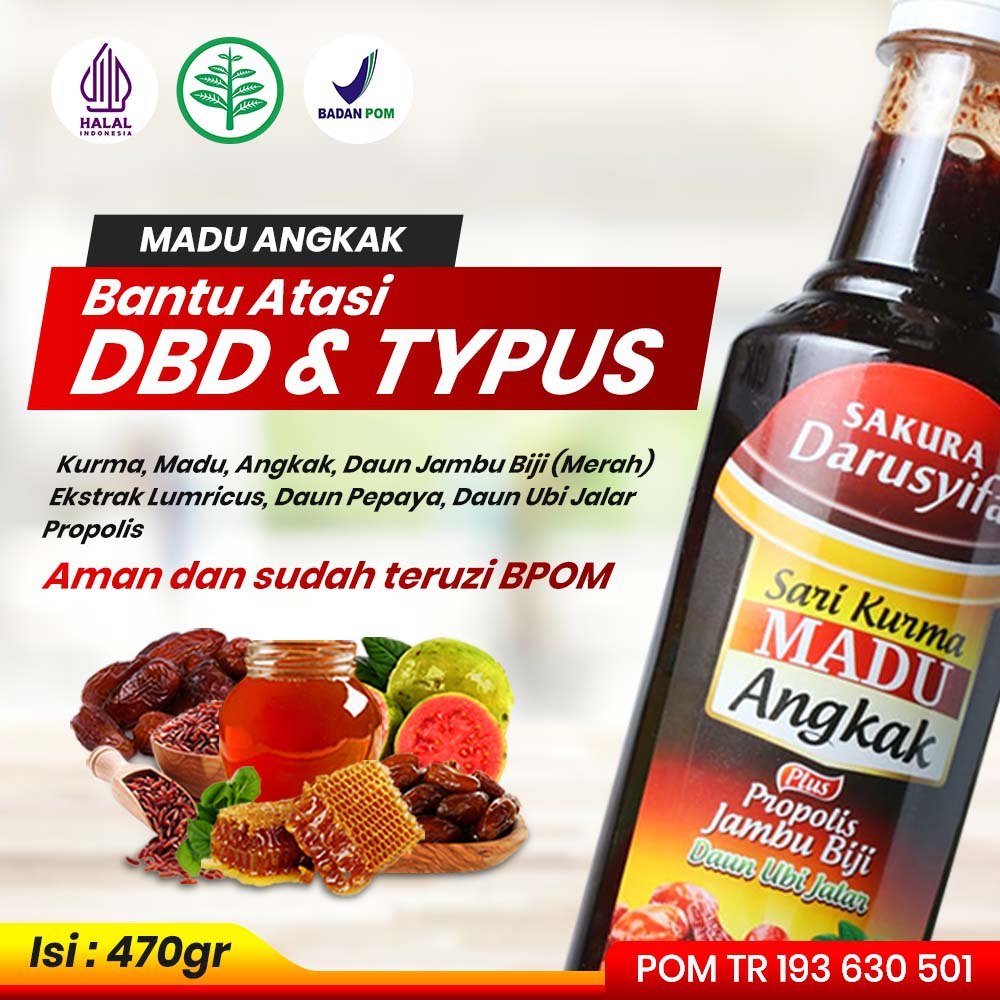 Jual PAKET 12 Botol || Sari kurma madu angkak Darusyifa plus propolis ...