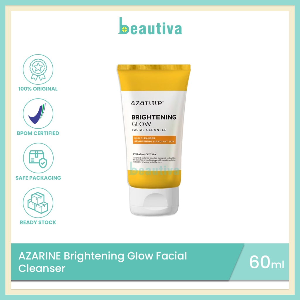 Jual Azarine Brightening Glow Facial Cleanser 60ml | Shopee Indonesia