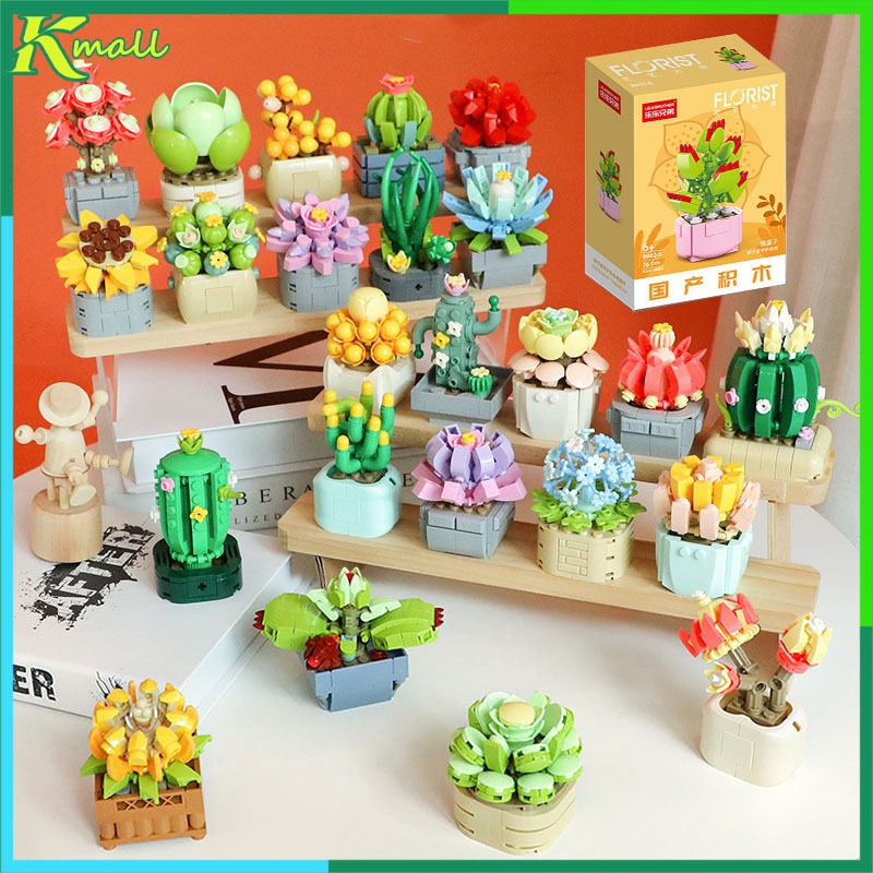 Jual Bricks Nano Blocks Mainan Tanaman Sukulen Edukasi DIY Mini Balok ...