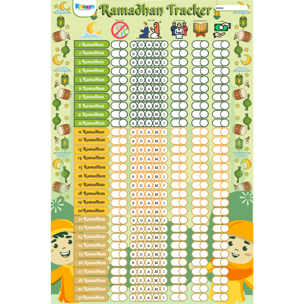 Jual poster ramadhan planner ramadan tracker kalender GRATIS DIKASIH ...