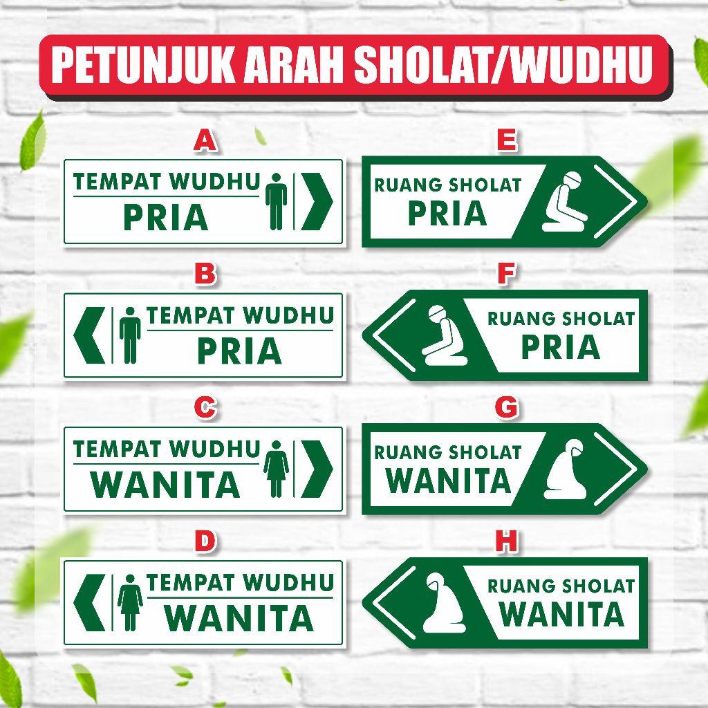 Jual Sign Akrilik / Acrylic Tempat Wudhu | Tempat Wudhu Pria Wanita ...