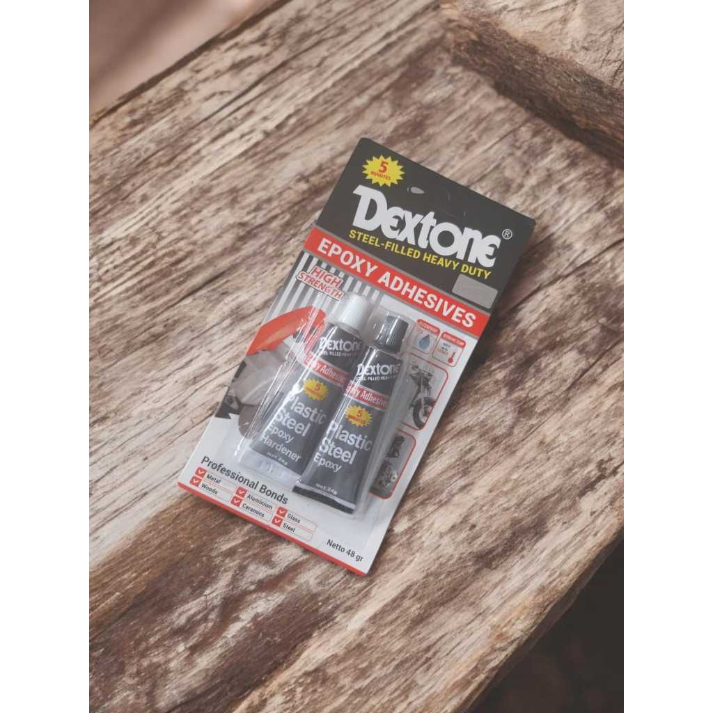 Jual Lem Dextone Plastic Steel Epoxy / Lem Besi 5 menit 48 Gram ...