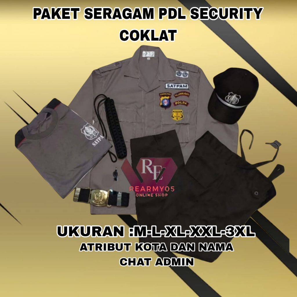 Jual SERAGAM SECURITY/SERAGAM SATPAM/PDL BARU COKLAT/PDL 2021/SERAGAM PDL TERBARU/SERAGAM DINAS ...