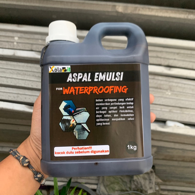 Jual aspal cair emulsi waterproofing kemasan 1kg | Shopee Indonesia