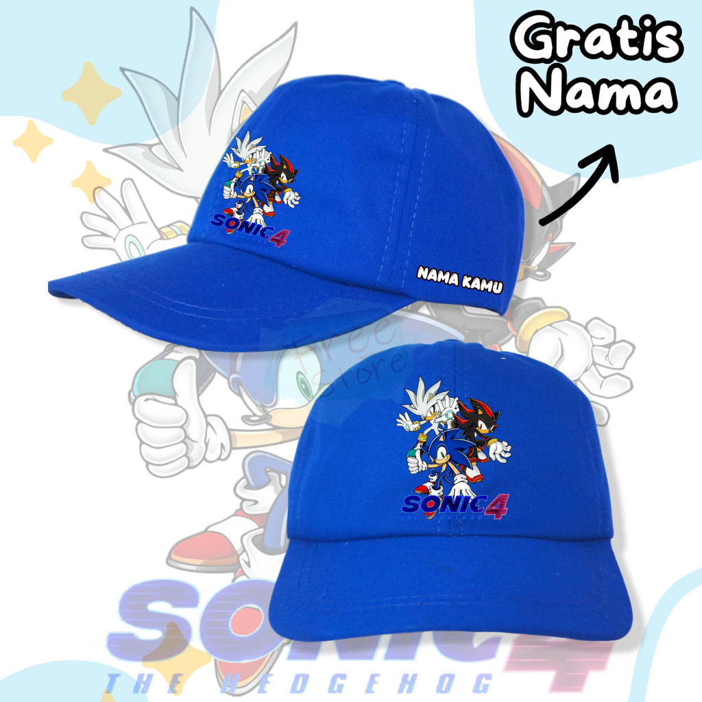 Jual Topi Baseball Anak Animasi Sonic The Hedgehog 4 / Topi Anak Sonic4 ...