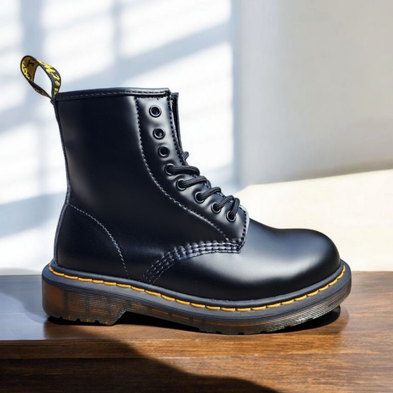 Jual Sepatu Boots Docmar 1460 black smooth Premium Faux Leather ...