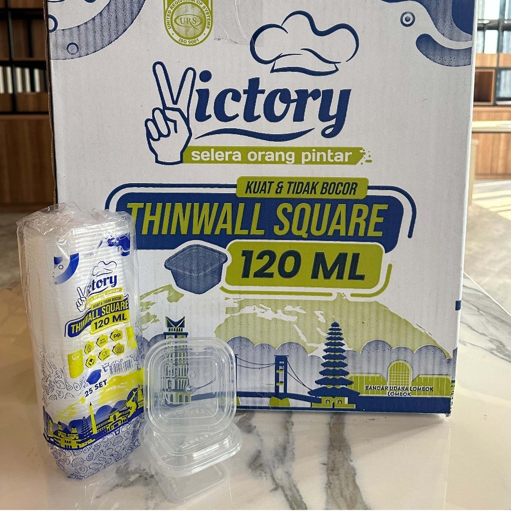 Jual Thinwall 1 DUS 120ml Persegi Square Merk Victory Plastik Kemasan ...