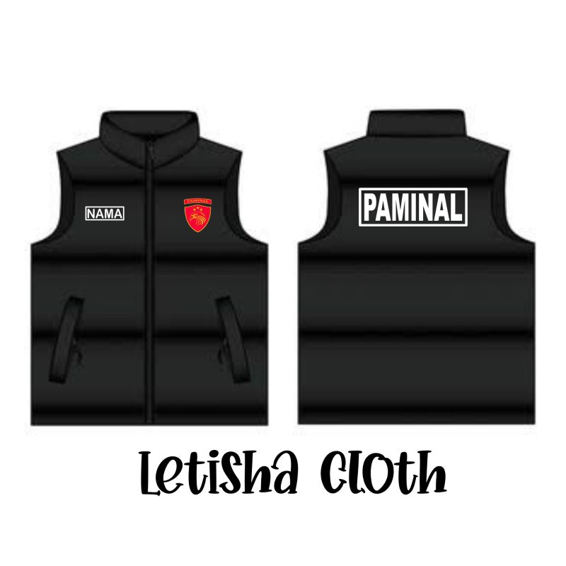 Jual (premium)kastem bordir sesuai permintaan//rompi gelembung//rompi ...