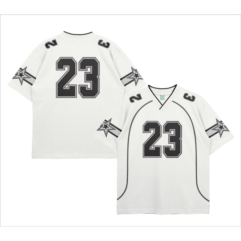 Jual Jersey oversize simple basic nfl 23 PUTIH / jersey rugby / jersey ...