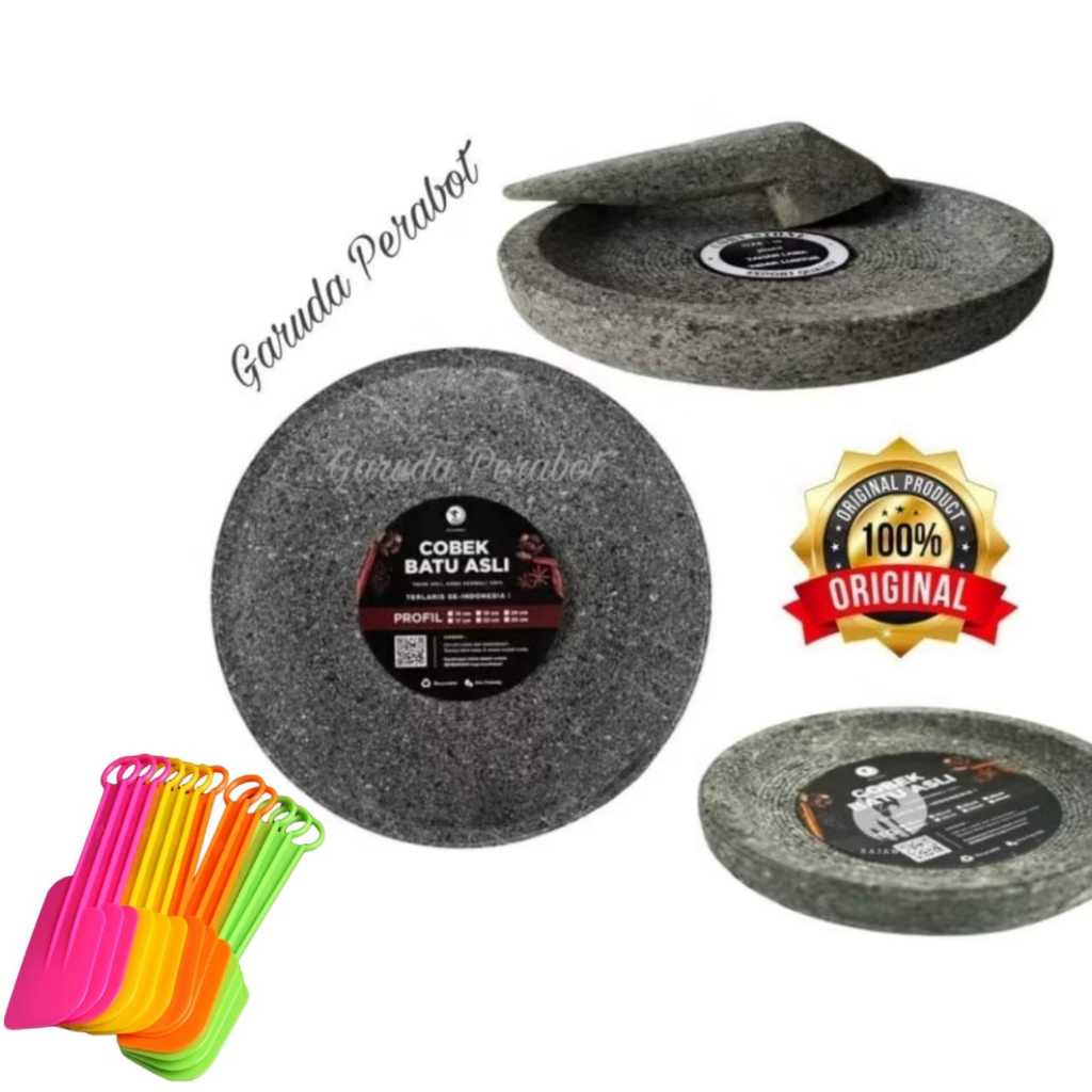 Jual Satu Set Cobek+Uleg Batu Asli Original Bonus Solet Sambel / Cobek ...