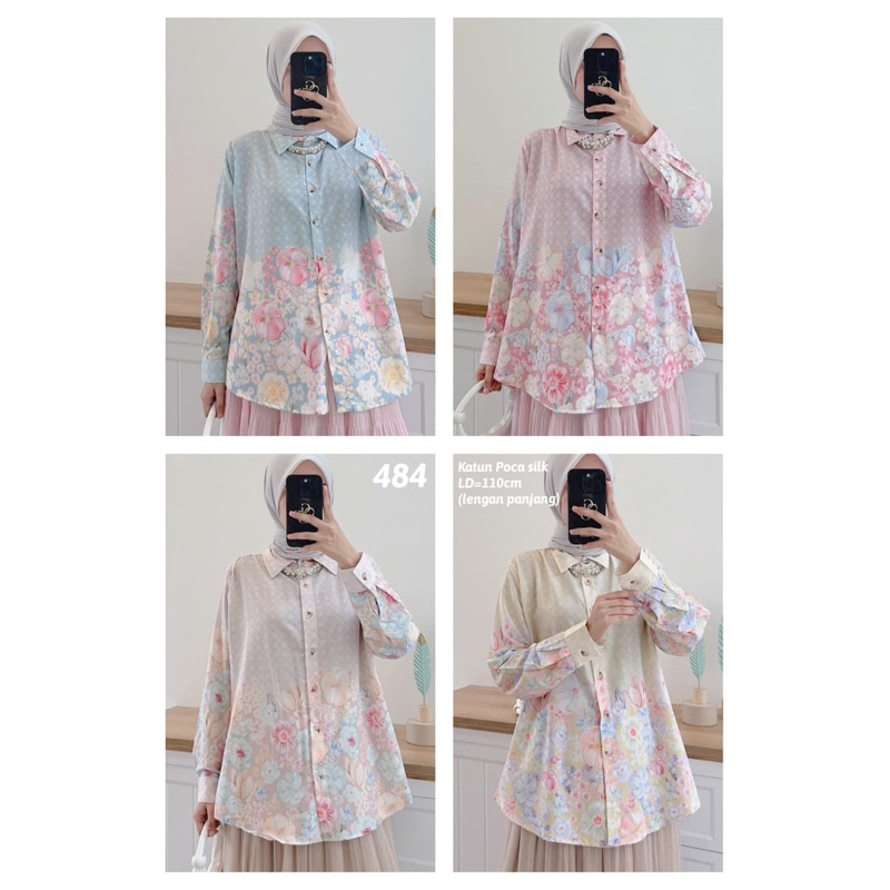 Jual Kemeja katun poca silk / Pakaian wanita / Kemeja lengan panjang ...