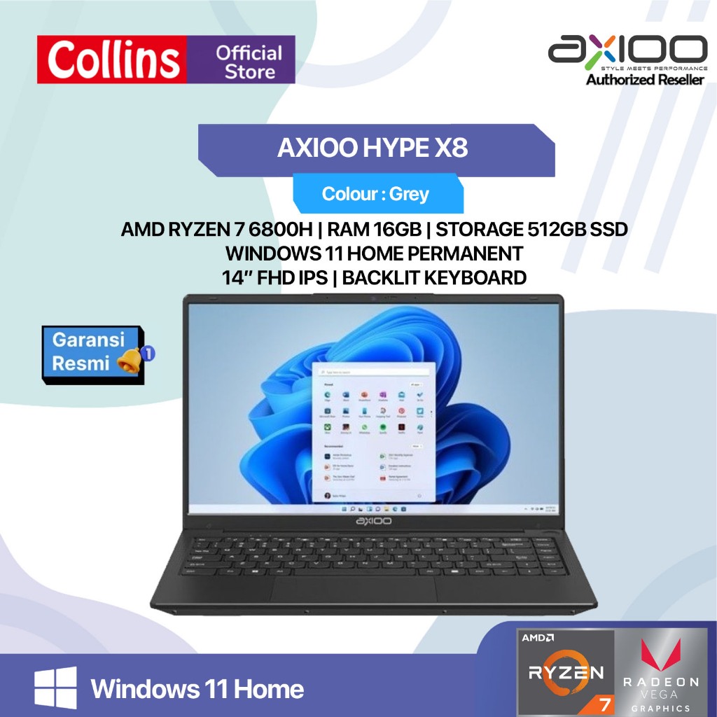Jual AXIOO HYPE 7 AMD X8 RYZEN 7 6800H 16GB 512GB W11 14.0FHD IPS BLIT ...