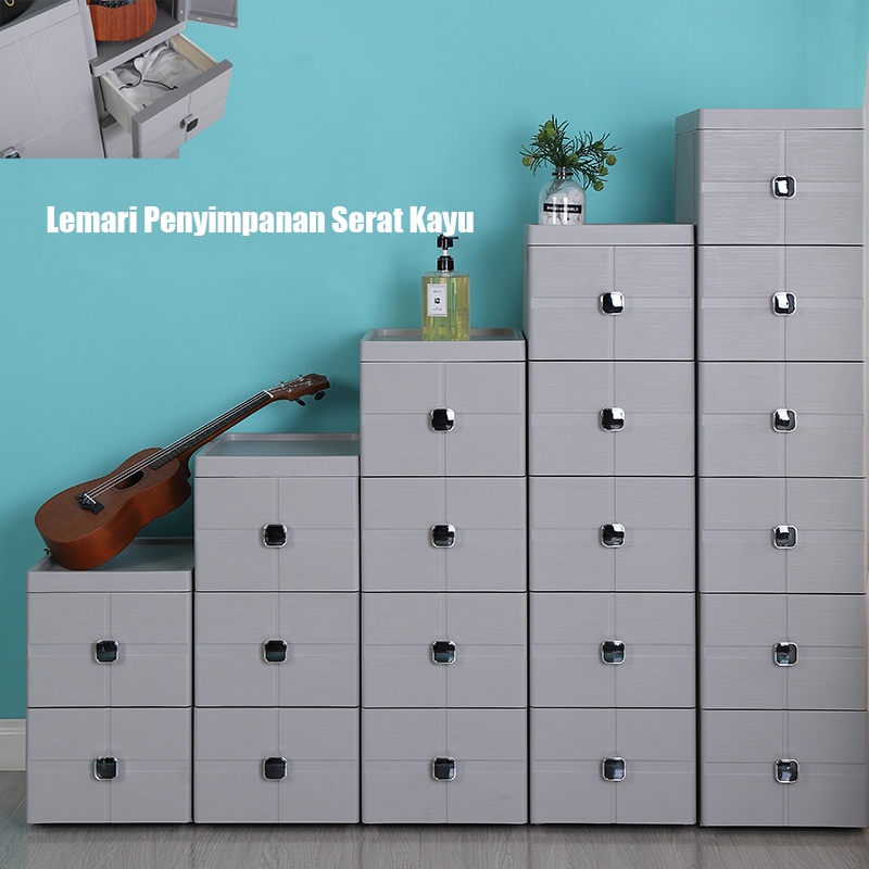 Jual Laci plastik serat kayu 3/5 lapis penyimpanan sederhana lemari ...