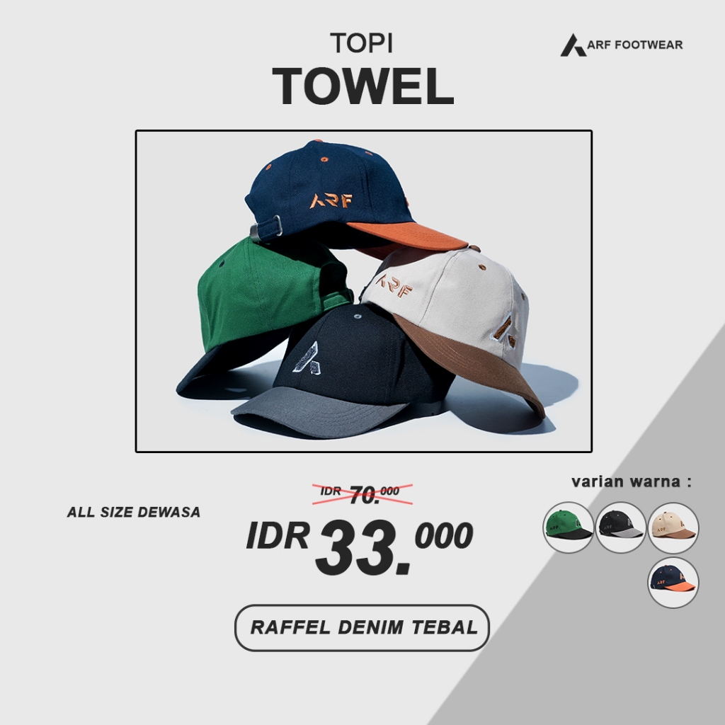 Jual ARF Towel Topi Polo Cap Baseball Pria Wanita Distro Original Keren ...