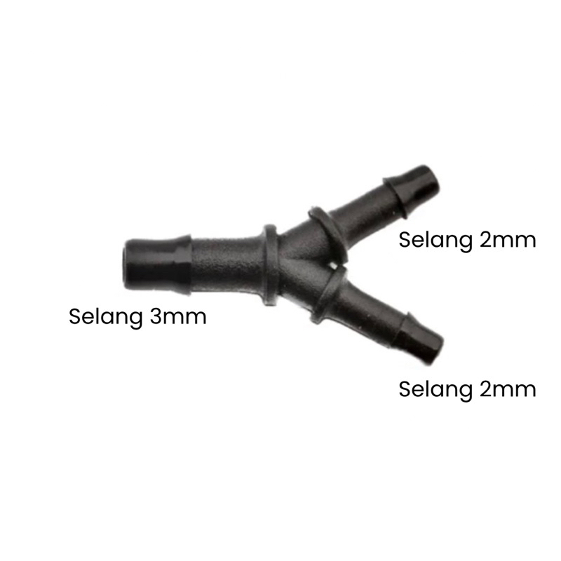 Jual Ink Tube Connector Y Sambungan Selang Y 3mm ke 2mm Hitam UV ...