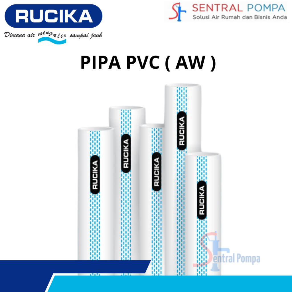 Jual Pipa PVC Rucika AW Putih per meter 1/2" 3/4" 1" ukuran 1/2-1 inch Pipa paralon Panjang 1 ...