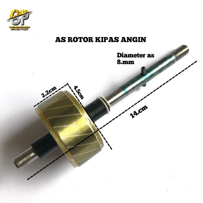 Jual Sparepart dinamo kipas angin wallfan | As kipas angin | As rotor ...