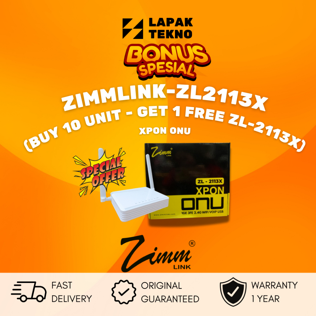 Jual ZIMMLINK XPON ONU ZL-2113X Support EPON & GPON ONT 1GE 3FE 2,4G ...