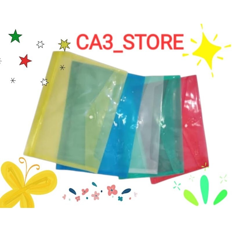 Jual Map PLASTIK KANCING transparan/File bag transparan f4 anti air ...