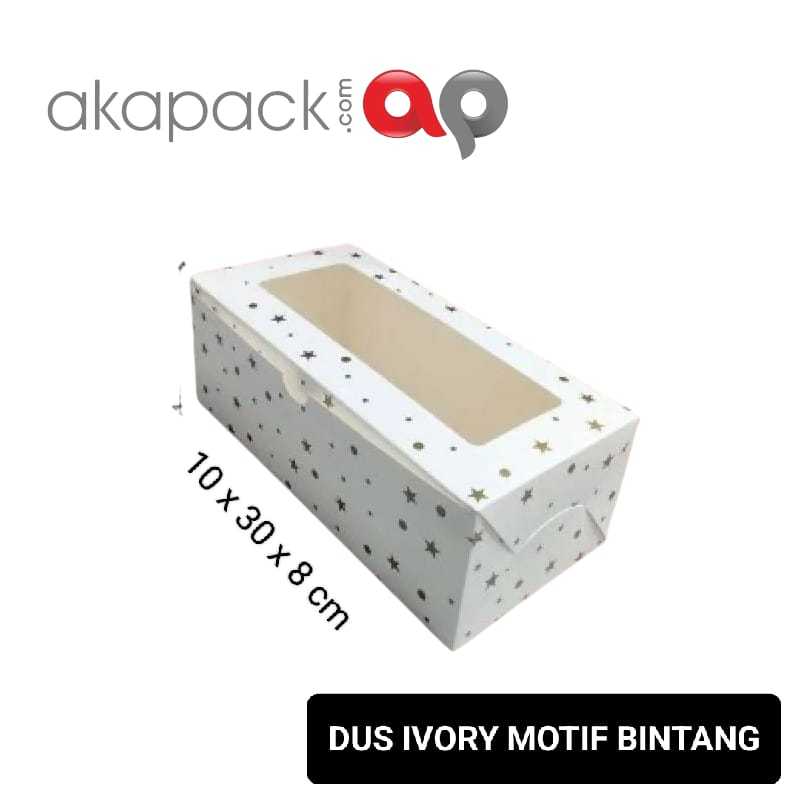 Jual Box Dus Kotak Kue Ivory Motif Bintang Bahan Putih Ivory Premium ...