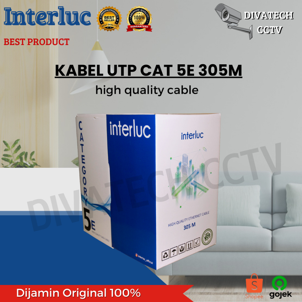 Jual Kabel Lan Cat 5 Interluc 305m / utp Cat5 kabel lan internet ...