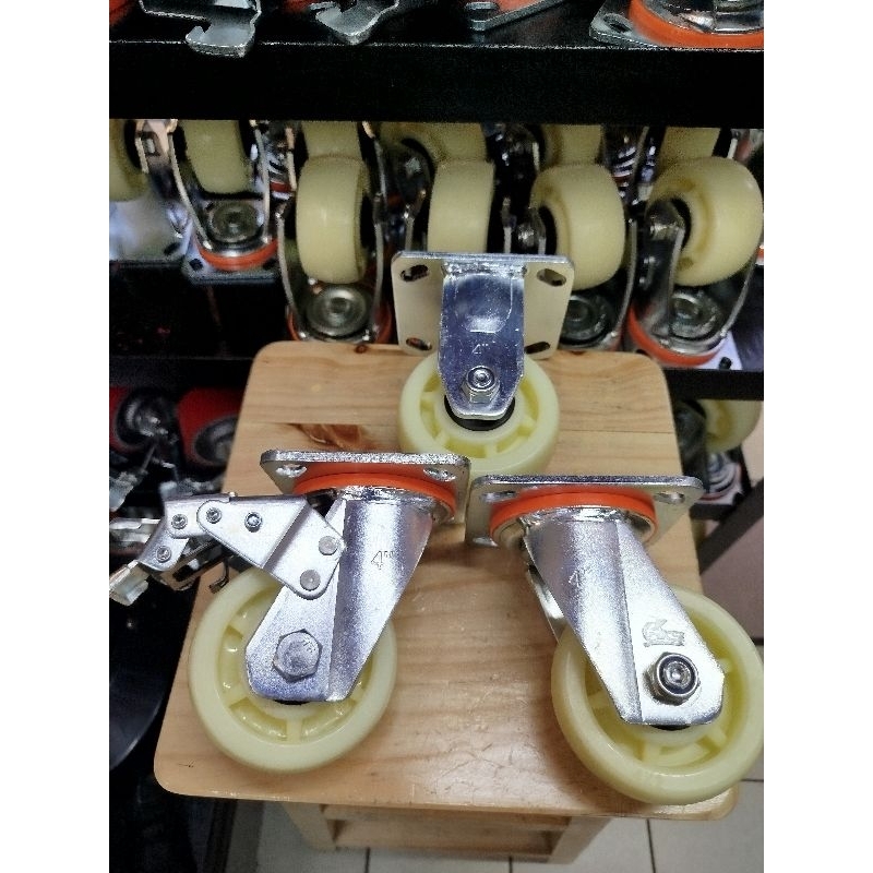 Jual RKS - Roda 4" inch HT Nylon heavy duty double bearing caster hidup ...