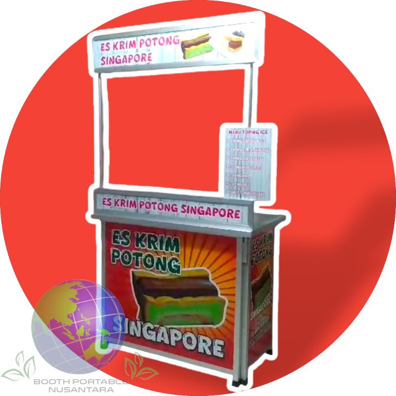 Jual Booth Portable custom stiker Medium Free papan menu | Shopee Indonesia
