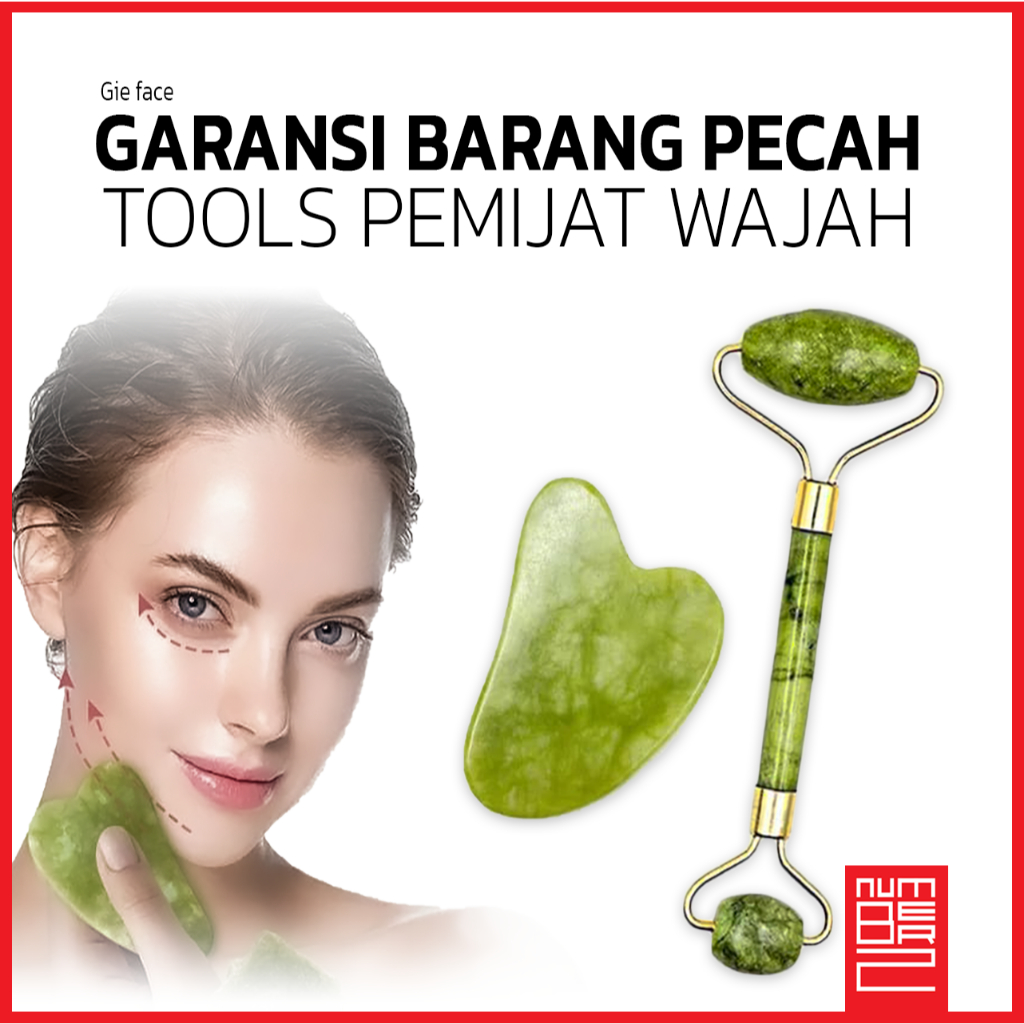 Jual Gua sha giok jade face jawline massage tool true to skin love ...