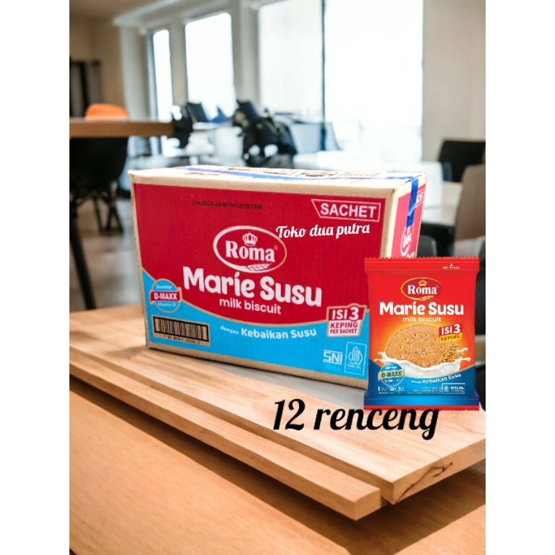 Jual Roma Marie Susu Milk Biskuit Sachet 1 karton isi 12 renceng ...