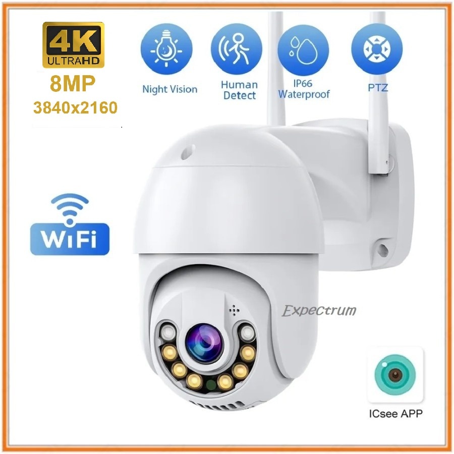 Jual IP Camera / IPCAM Outdoor ICSEE 8MP / 4K PTZ Wireless Pan Tilt 4 ...