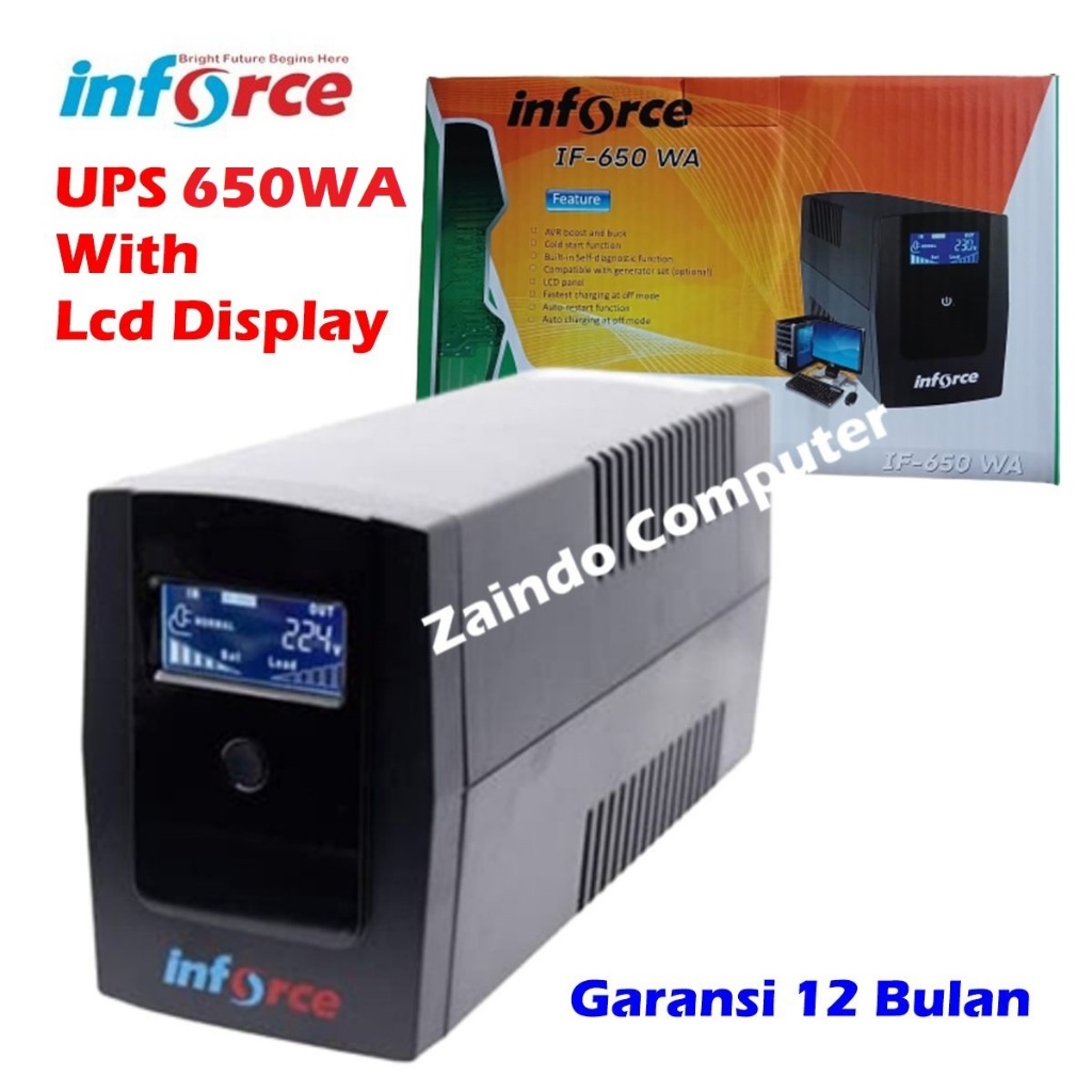 Jual UPS 650WA INFORCE WITH DIGITAL DISPLAY DILENGKAPI AVR & STABILIZER - UPS INFORCE 650VA ...