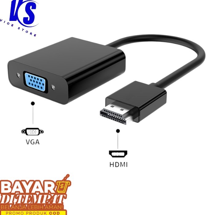 Jual CONVERTER HDMI TO VGA Kabel HDMI Ke VGA Male to Female Konektor for PC LCD Projector ...