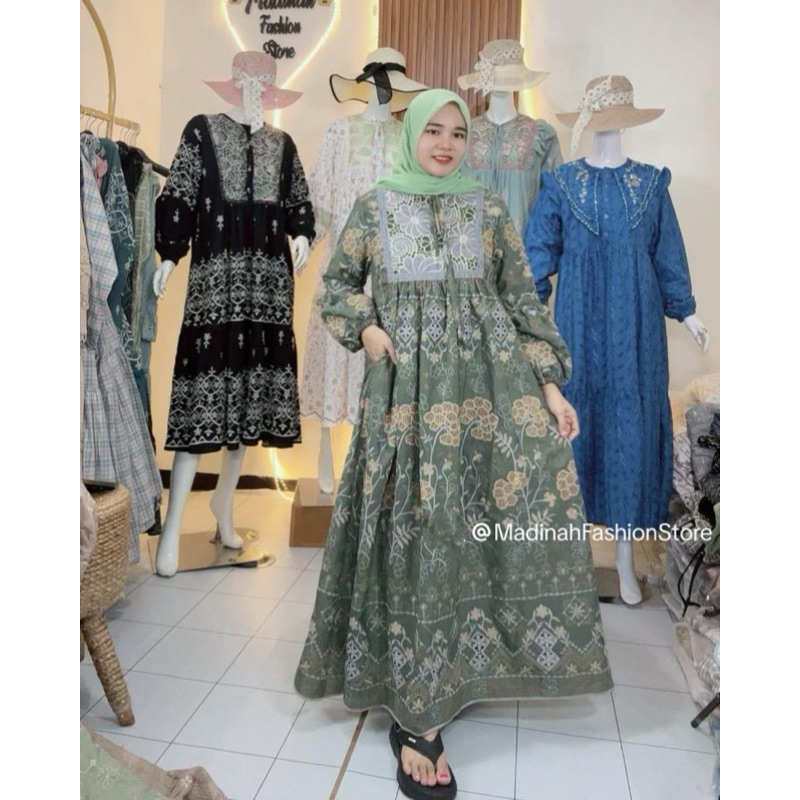 Jual midi dress katbol kerancang | Shopee Indonesia