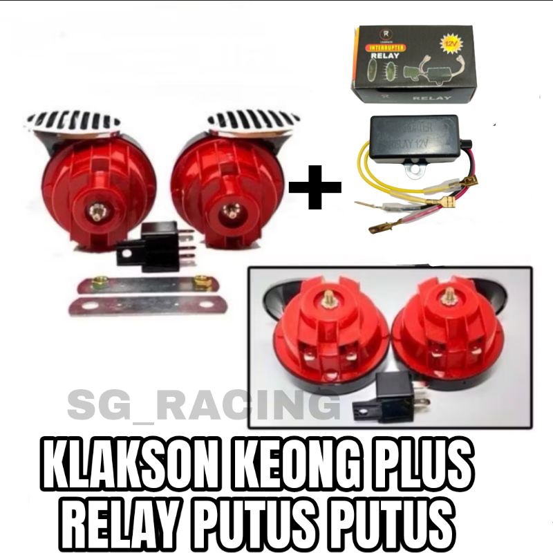 Jual PROMO PAKET KLAKSON KEONG DOUBLE PLUS MODUL RELAY PUTUS PUTUS ...