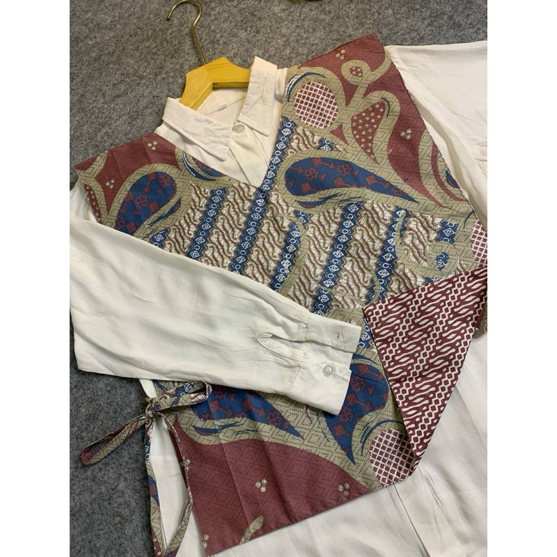 Jual Vest Batik Wanita Motif BOLAK BALIK DOUBLE Cardigan Vest Batik ...