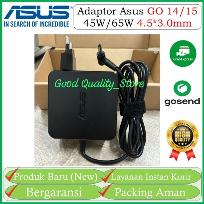 Jual Adaptor Charger Laptop Asus Pro Vivobook GO 19V 2.37A 45W Dc Port ...