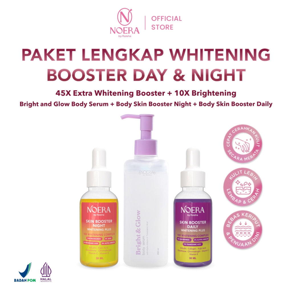 Jual Noera Paket Lengkap Whitening Booster Day & Night | Bright and ...