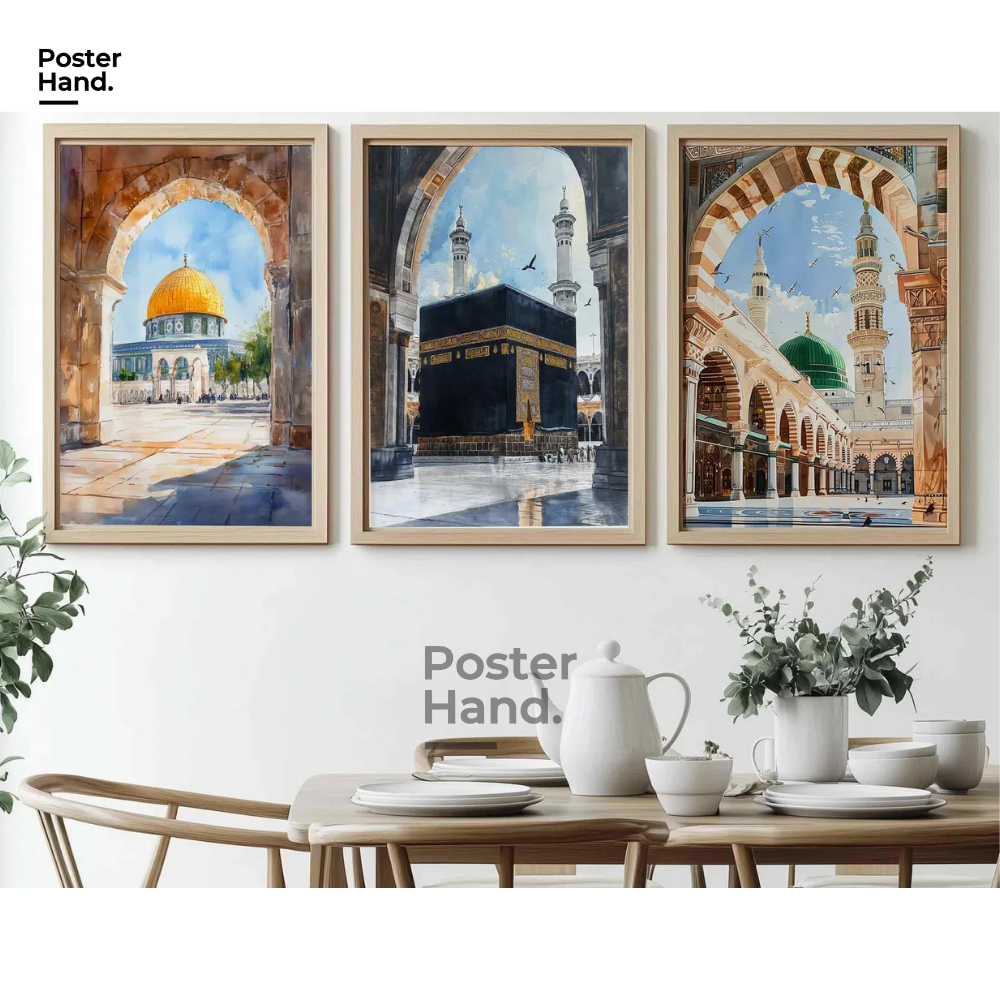 Jual POSTER KANVAS Printing Ka'bah Mekkah Madinah Hiasan Dinding ...