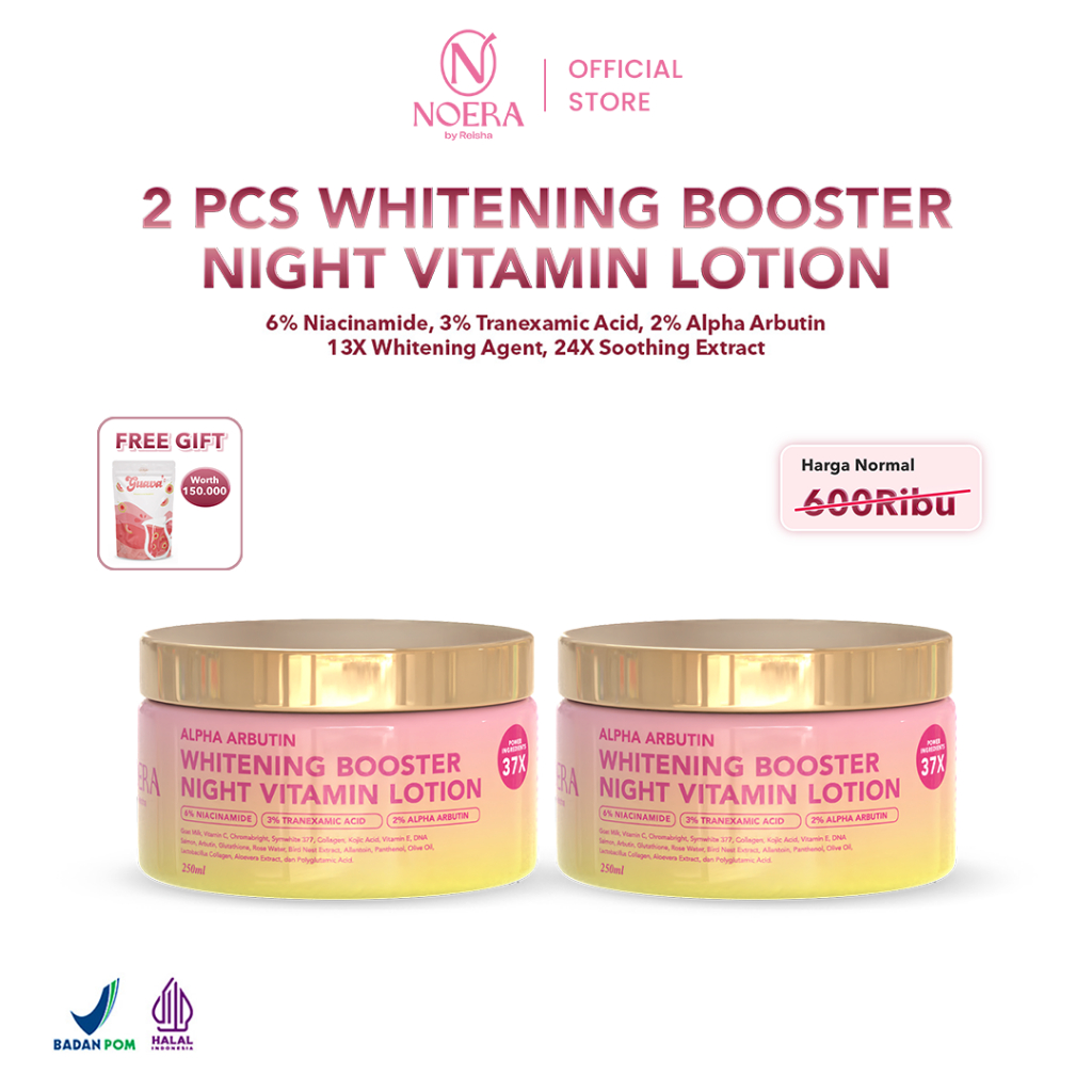 Jual Bundling 2 Box Noera Whitening Booster Night Vitamin Lotion | Hb dosting Pemutih Kulit ...