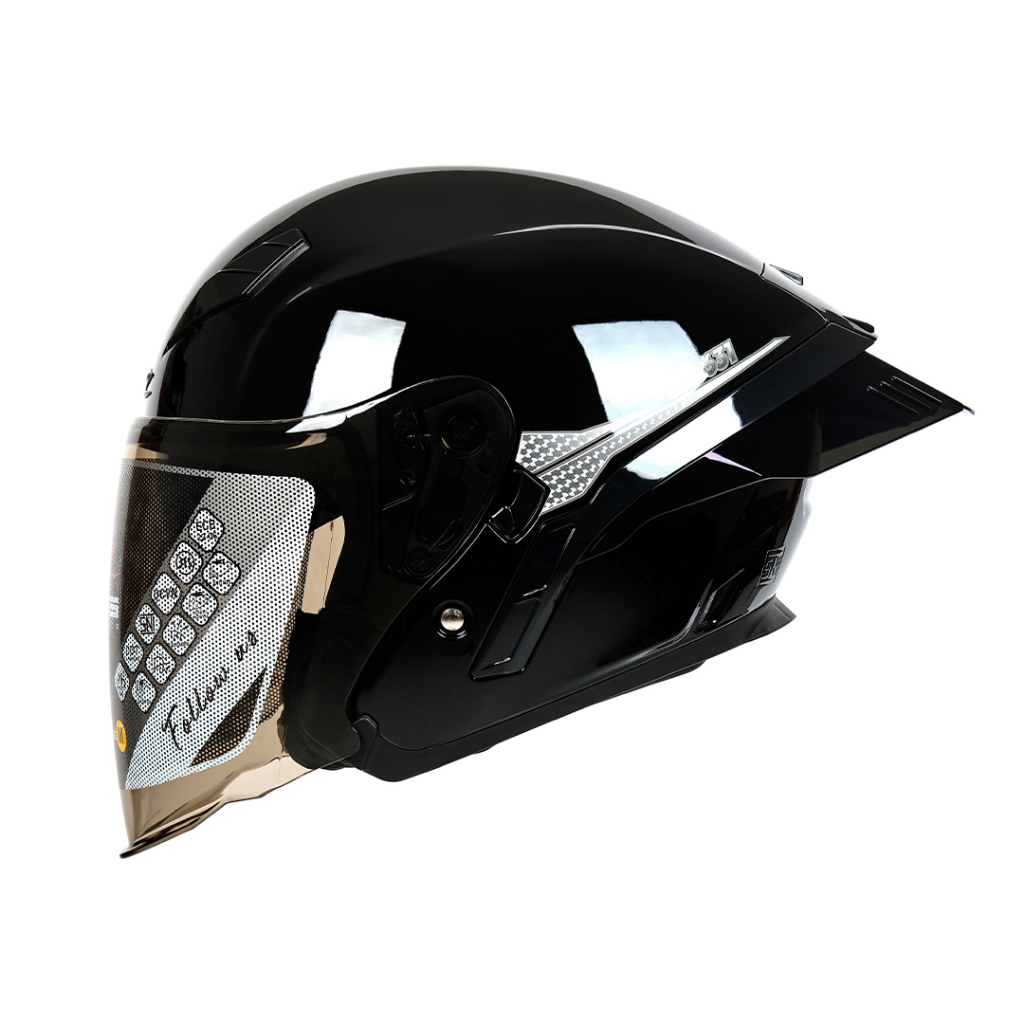 Jual ZEUS ZS 631 BLACK/BS2 SIL HALF FACE DOUBLE VISOR | Shopee Indonesia