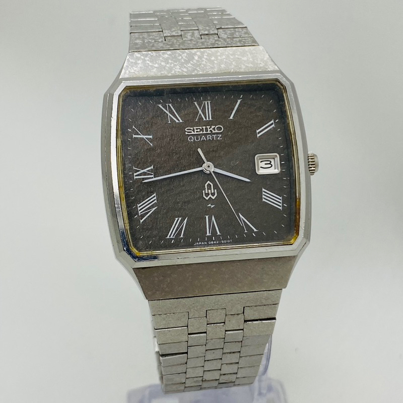 Jual Seiko 0842-5010 Brown Textured Dial Roman Index Made in Japan ...